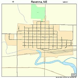 Large Street & Road Map of Ravenna, Nebraska NE - Printed poster size wall atlas of your home town