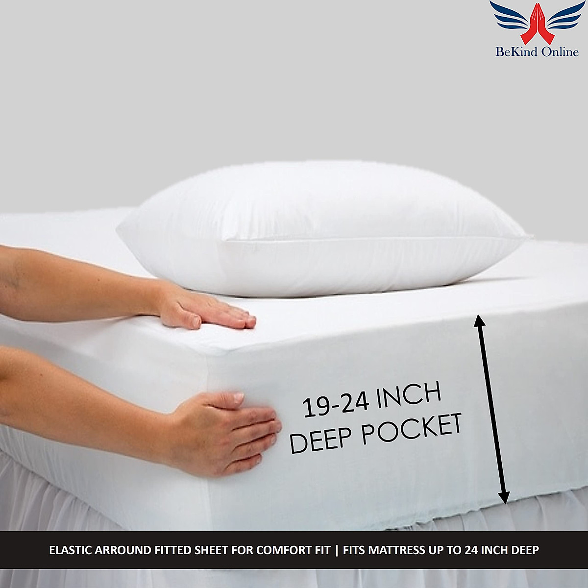 BeKind Online Extra DEEP Pocket 24 Inch of Fitted Sheet, 1000-Thread-Count 100% Long Staple Soft Cotton Sheet Set, Breathable, Wrinkle & Fade Resistant [4 PCs] 1000-TC Sheet Set [King, Leopard Print]