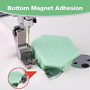 Magnetic Seam Guide for Sewing Machine,2024 Upgraded Multi-Purpose Tool Polygonal Strong Magnetic Gauge,Polygonal Multifucntional Seam Guide Hemmer with Scale,Sewing Accessories Supplies (Orange)