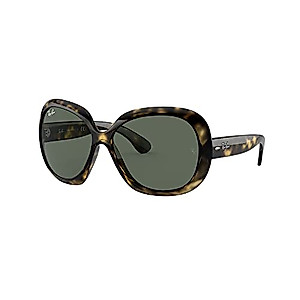 Ray-Ban Women's RB4098 Jackie Ohh II Butterfly Sunglasses, Light Havana/Dark Green, 60 mm