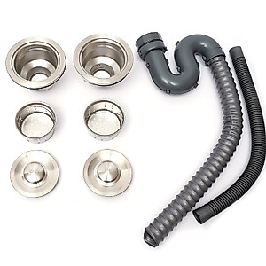 Double Bowl Kitchen Sink Set, Free Standing Double Bowl Kitchen Sinks Utility Restaurant Kitchen Sink for Restaurant, Kitchen, Garage