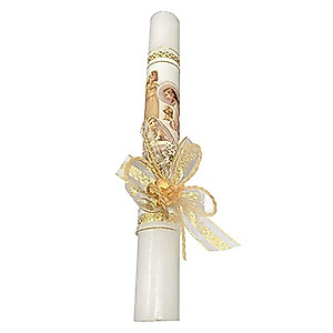 Lito First Communion Candle Set for Girls - White Candle Set Kit for Holy 1st Communion with Figurine - Spanish