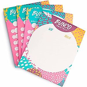 Bunco Scoresheet Refills - 75 Scoreboards & 25 Table Sheet Tally Pads - Must-Have Party Supplies, Fun Learning Activities, & Extra Game Pieces for Family Night, Rec Rooms, & Fundraisers