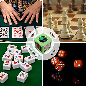 GANXIN Poker Shot Clock, Seconds Countdown Timer for Poker/Casino/Chess Tournament,20/30 Sec and Custom Time,4-Sides Cube Timer (Small,Green)