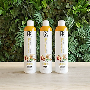 GK HAIR Global Keratin The Best COCO (10.1 Fl Oz/300ml) Smoothing Keratin Hair Treatment - Professional Brazilian Complex Blowout Straightening For Silky Smooth & Frizz Free Hair
