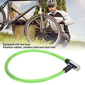 SPYMINNPOO Bike Lock Cable with Key Steel Wire Portable Cable Lock Security Bike Lock for Bike Motorcycle Gate 3 Colors(Green)