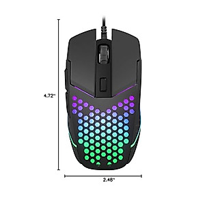 Fury Battler - USB Gaming Mouse, 6400 dpi, 6 Buttons, Optical, RGB Backlight, Lightweight, Black
