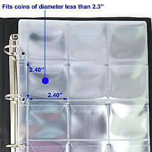 Challenge Coin Holder Collection Display Album Holds 120 Coins, Tokens, Stamps, Medallions, Badges