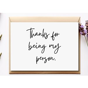 TEEMI-Thanks for Being My Person/just Because card/Thank You Gift for Friend/Card for Best Friend/BFF Card/Best Friend Birthday Card
