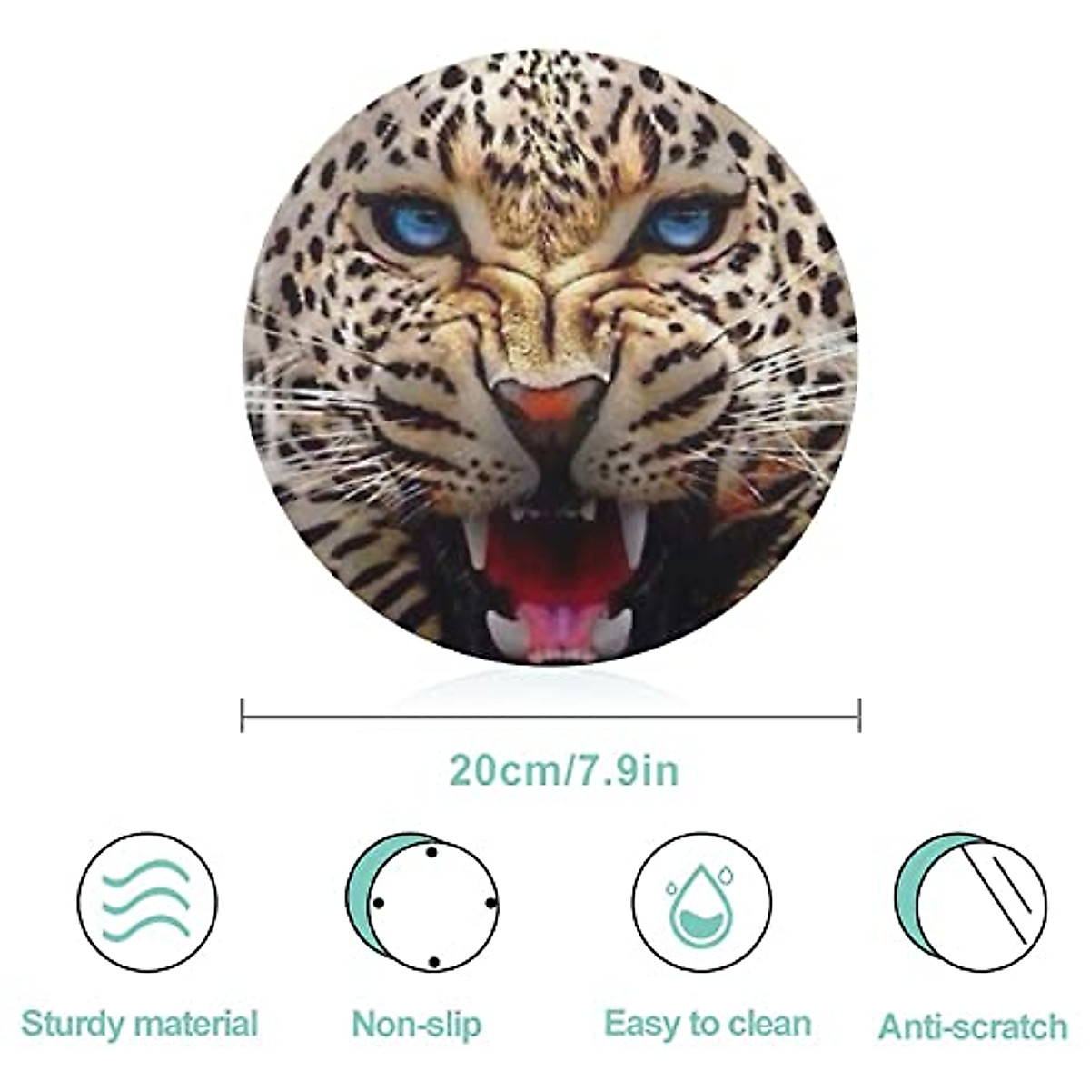 Angry Leopard Cutting Board Tempered Glass Chopping Board for Kitchen Hotel