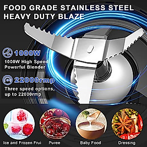 Vermark 1000W Professional Blender - Crush Ice, Puree, & Blend Shakes with 40oz & 20oz Cups, 3-Speed Control, Portable with To-Go Lids, BPA-Free, Easy Clean