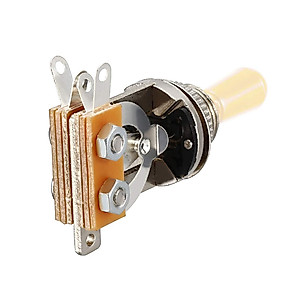 uxcell Guitar Toggle Switch Metal and Plastic 3-Way Pickup Selector Switch for Electric Guitar - Cream Switch Tip Knob