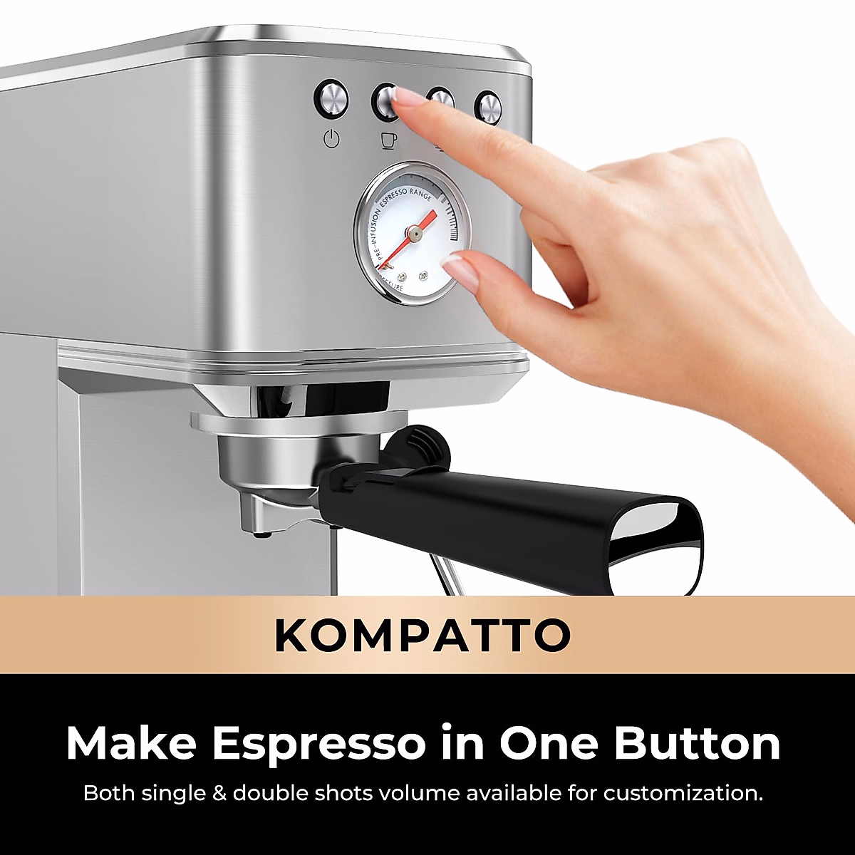 CHULUX Slim Espresso Machine with Milk Frother Steam Wand, 20 Bar Professional Italian Pump Semi Automatic Espresso Coffee Machine for Home Cappuccino & Latte Maker