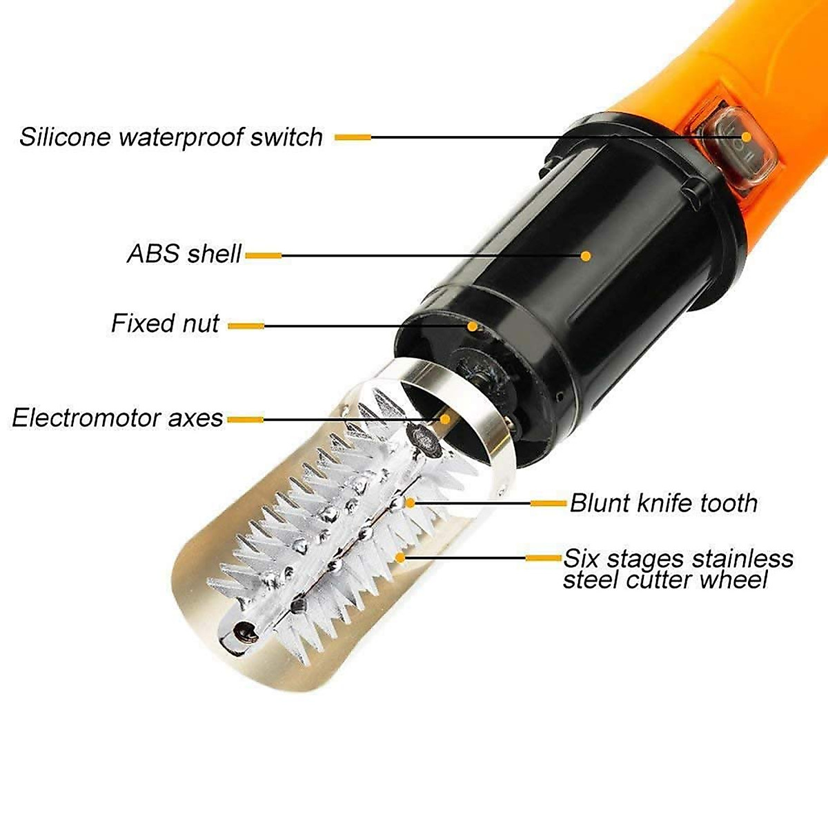Electric Fish Scaler,Viiwuu Portable Automatic Powerful Cordless Fish Scaler Scale Scraper Remover Cleaner Skinner Kit Build in 12V Rechargeable Battery Electric Fish Scaler Remover
