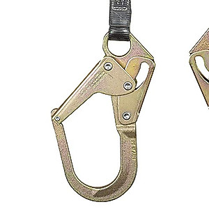 Peakworks Fall Protection Dual Self Retracting Lifeline (SRL), 2 Ladder Hooks, 7.5 ft. Length, Black/Green, V8455277-5LE