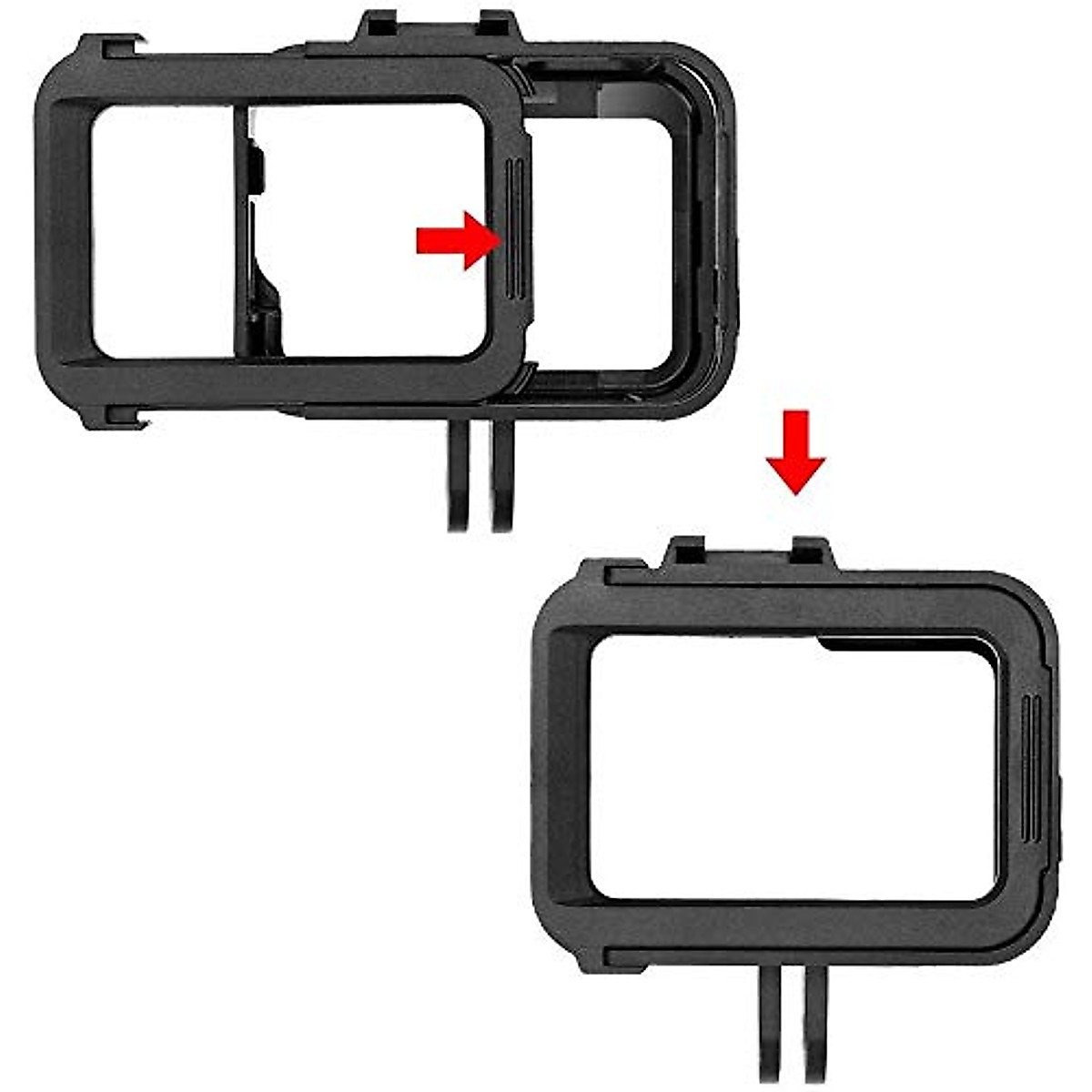Mojosketch Plastic Standard Frame Mount for GoPro Hero 8 Black Protector Housing with Quick Release Buckle for Hero 8 Action Camera