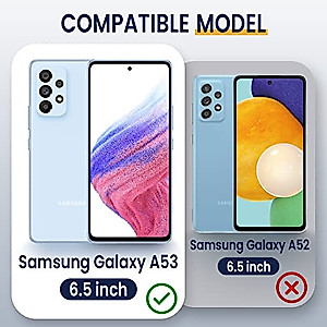 Goton for Samsung A53 5G Case, Galaxy A53 5G Case with Camera Cover & 360°Kickstand Ring with Tempered Glass Screen Protector, Military Grade Shockproof Protective Cover for A53 5G Case Blue