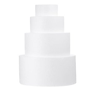 Abaodam 4pcs Cake Embryo Model Foam Cake Model Cake Foam Cake Decorating Stand Cilindros Para Decoraciones De Fiestas Piec Cake Decorating Model Foams With Cover White Decorative Frame