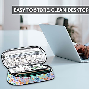 Rovozar Cute Axolotls Pen Box for Women Large Capacity Bag Pen Pouch Holder Makeup Bag With Zipper