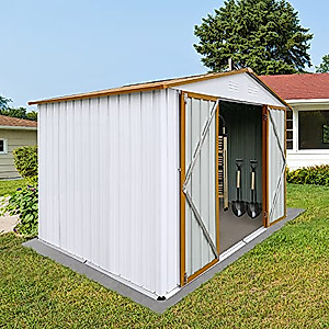 DHPM Sheds & Outdoor Storage,Outdoor Storage Shed,Outside Waterproof Storage House for Backyard Garden,Tool Garden Metal Sheds with Lockable Door, Patio,6x8 FT, Lawn