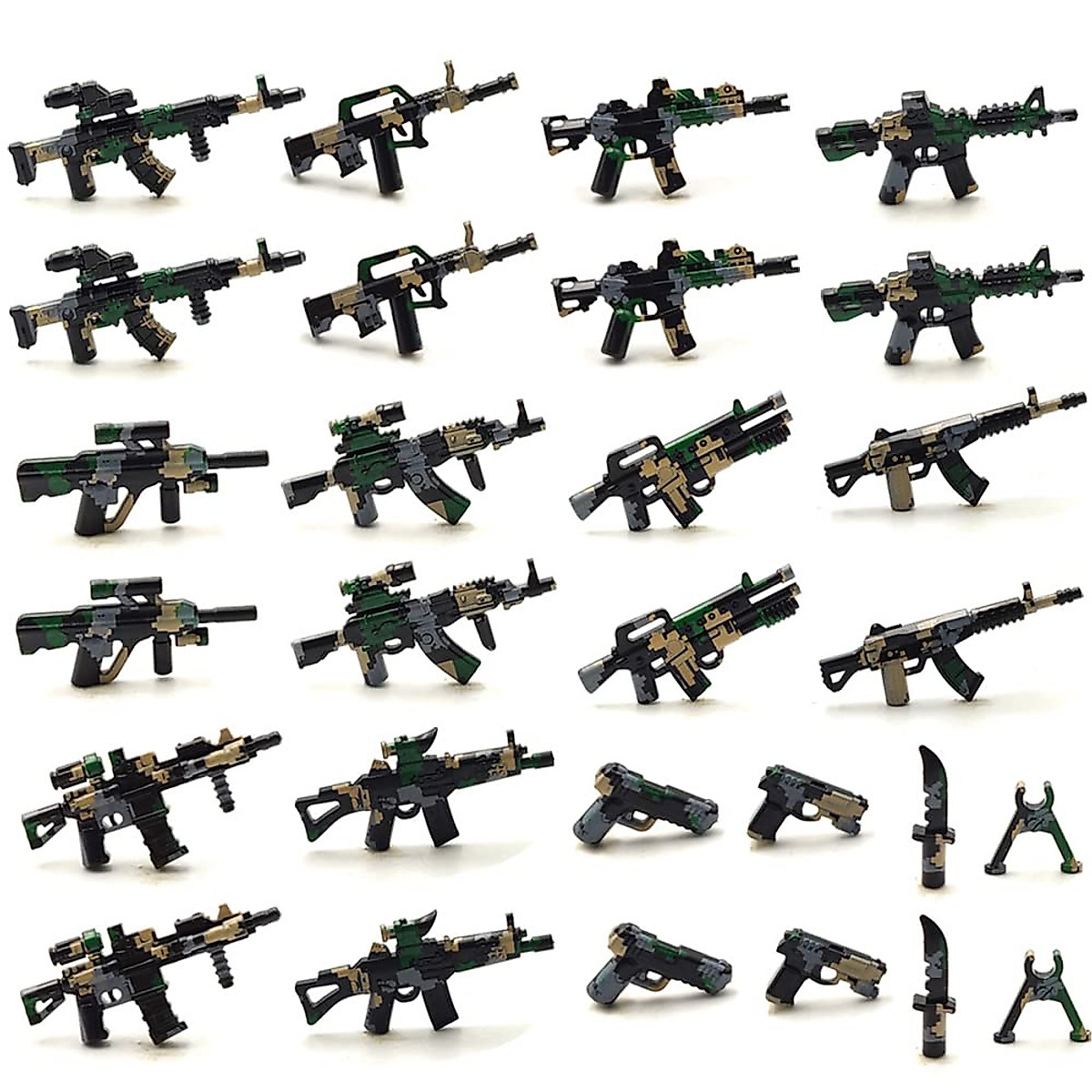 ZHX Weapon Pack Military Accessories Building Block Toys Include NVD Helmet Body Armor E.O.D Suit Camouflage Gun for Army Equipment Gear Sets Compatible with Mini Figure of Major Brand