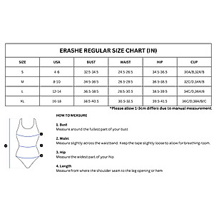 ERASHE Women's Ribbed One Piece Swimsuit Tummy Control High Cut Bathing Suit Sexy V Neck Criss Cross Fashion Monokini (as1, Alpha, l, Regular, Regular, Brown)