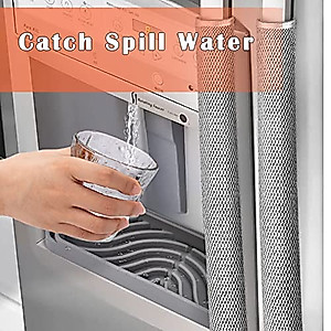 Qteeyou 2 Pcs Refrigerator Drip Catcher Tray, Mini Fridge Drip Tray Protects Ice and Water Dispenser Pan, Fridge Spills Water Pad for Spills, Mineral Build-Up and Water Splatter (Rectangular,Grey)