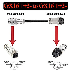 WAOUKS 67.2V 5A Charger 67.2V Lithium Battery Charger 60V Smart Charger Output GX16-3pin 1+ 3-/GX16-3pin 1+ 2- Connector Used for 16S 60V Li-ion Battery Pack