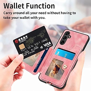 Cell Phone Flip Case Cover Compatible with Samsung Galaxy A14 5G Case, 2-in-1 Wallet Case PU Leather [Card Holder] [Wrist Strap] Shockproof Flip Cover Drop Back Case Protection Case Protective Wallet