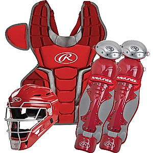 Rawlings | RENEGADE 2.0 Catcher's Set | Baseball | NOCSAE Certified | Adult 15+ | Scarlet/Silver