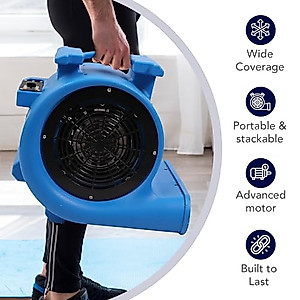 MOUNTO 3-Speed Air Mover 1HP 4000+ CFM Monster Floor Blower Carpet Dryers Janitoral Floor Dryer