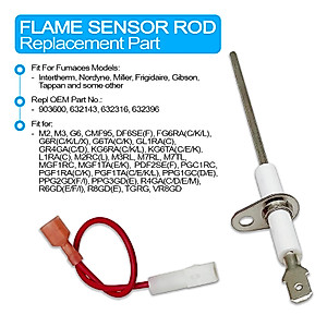 New (MK) 903600 Intertherm Nordyne Miller Flame Sensor Rod Furnace Gibson Compatible with Frigidaire + full model list