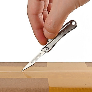 WIOKINY TItanium Scalpel Lightweight Antirust Folding Scalpel Practicality Pocket Knife (Titanium Scalpel-B)