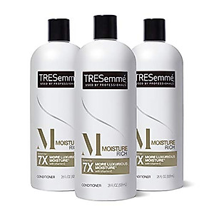 TRESemmé Conditioner Moisture Rich 3 Count for Dry Hair Professional Quality Salon-Healthy Look and Shine Moisture Rich Formulated with Vitamin E and Biotin 28 oz