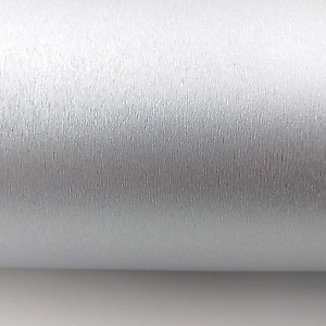 RoyalWallSkins Peel & Stick Brushed Metallic Interior Paper - 24" x 78.7" - Self Adhesive Films for Kitchen Cabinet Shelf Liner (Silver IMS0035)