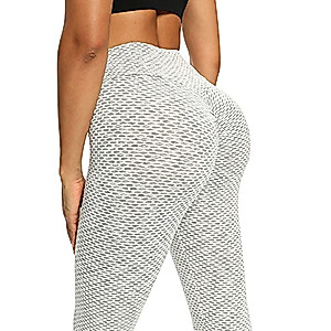 Bblulu Women's Ruched Butt Lifting Leggings High Waist Yoga Pants Tummy Control Stretchy Running Pant Textured Booty Tights