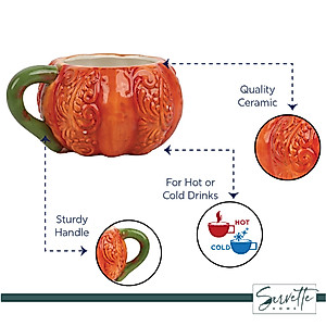 Servette Home Funny Ceramic Coffee Mugs Food Theme (Pumpkin)