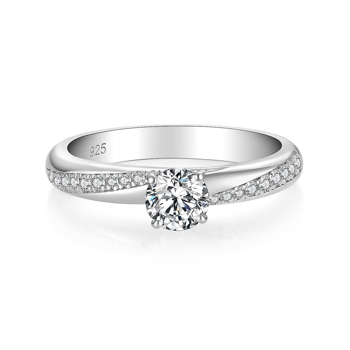 Viskyna Engagement Ring for Women 925 Sterling Silver Promise Ring Wedding Eternity Anniversary Statement Ring for Her Size 7