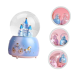 VOSAREA Castle Crystal Ball Princess Castle Snow Globe Castle Snow Globes Musical Castle Globe Music Gifts Girl Gift Table top Decor Glowing Crystal Ball Crystal Ball Gift Musical Ornament