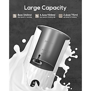BEICHEN Milk Frother, 4 in 1 Electric Milk Steamer, Automatic Coffee Frother with Two Whisks, Hot and Cold Foam Maker for Hot Chocolate, Latte, Cappuccinos, Macchiato (White)