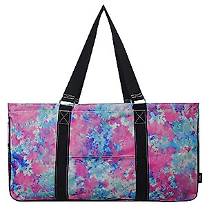 NGIL Utility Tote Bag (Cotton Candy Tie Dye-Black)