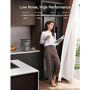 HiCOZY Ice Maker Countertop,Ice in 6 Mins, 24 lbs/Day, Portable & Compact Gift with Self-Cleaning,for Apartment/Under Cabinet/Kitchen/Office/Camping/RV/Home Bar(Black Gray)