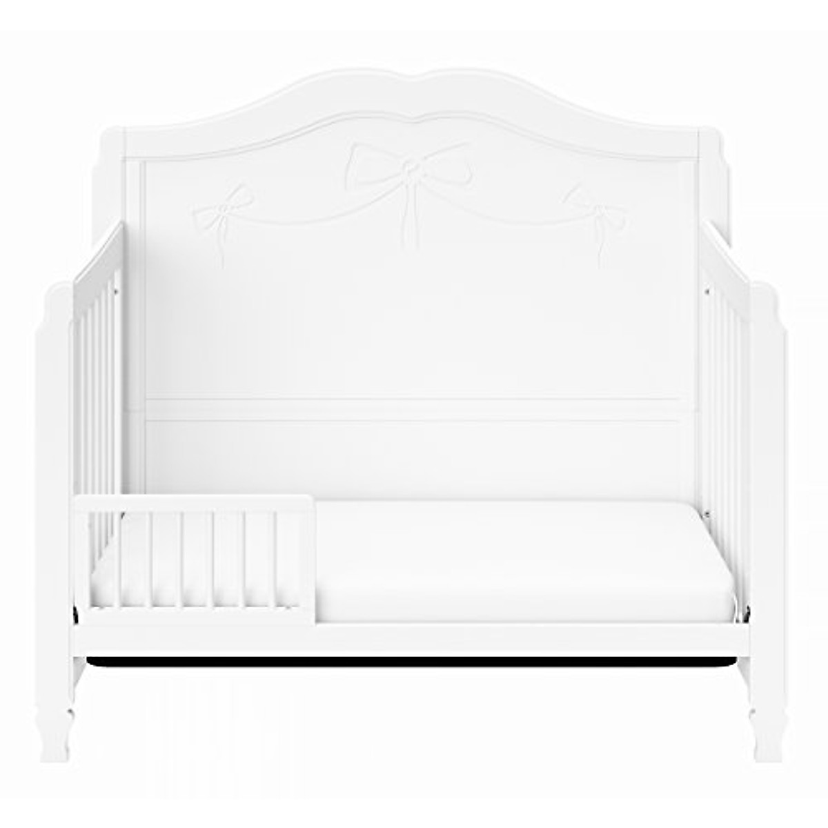 Storkcraft Princess 5-in-1 Convertible Crib (White) – GREENGUARD Gold Certified, Converts to Toddler Bed and Full-Size Bed, Classic Baby Crib for Girls Nursery, Fits Standard Full-Size Crib Mattress