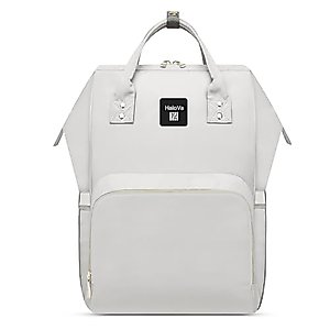HaloVa Diaper Bag Multi-Function Waterproof Travel Backpack Nappy Bags for Baby Care, Large Capacity, Stylish and Durable, Greyish