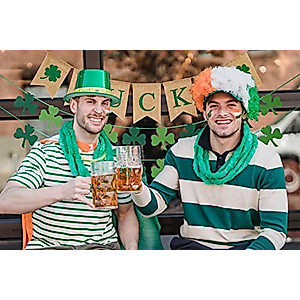 St Patricks Day Decorations, Irish Decor, Lucky Shamrock Garland Banner, for Holiday and Spring Felt – 3PC…