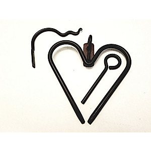 Hand Crafted & American Made! Wrought Iron Heart Dinner Bell (Chuckwagon) with Clanger and Hook