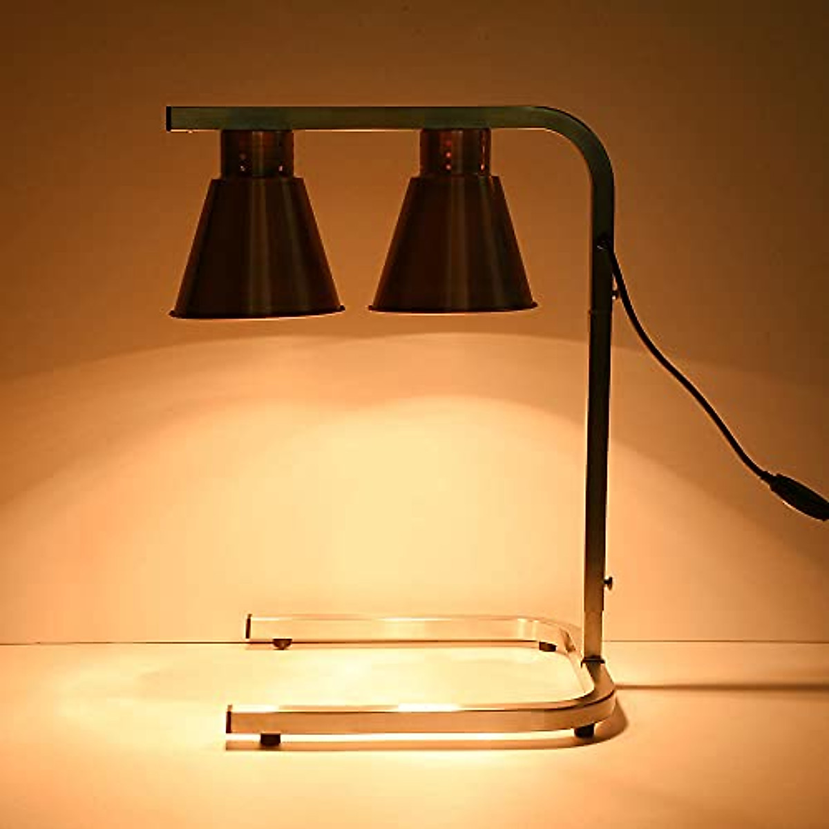 Commercial Food Heat Lamp Dual Bulb Countertop Buffet Food Court Restaurants