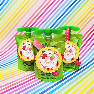 Awesome Sauce Apple-Themed Valentine Party Favor Sticker Labels, 40 2" Party Circle Stickers by AmandaCreation, Great for Classroom Valentines, Envelope Seals, Gifts & Treats