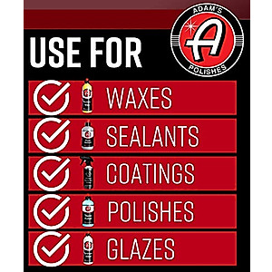 Adams Plush Microfiber Applicator Pad (2 Pack) – Microfiber Sponge Car Detailing Applicators | Use with Ceramic Coating for Cars, Car Wax, Paint Sealants, Compound, Polish, Glazes & More