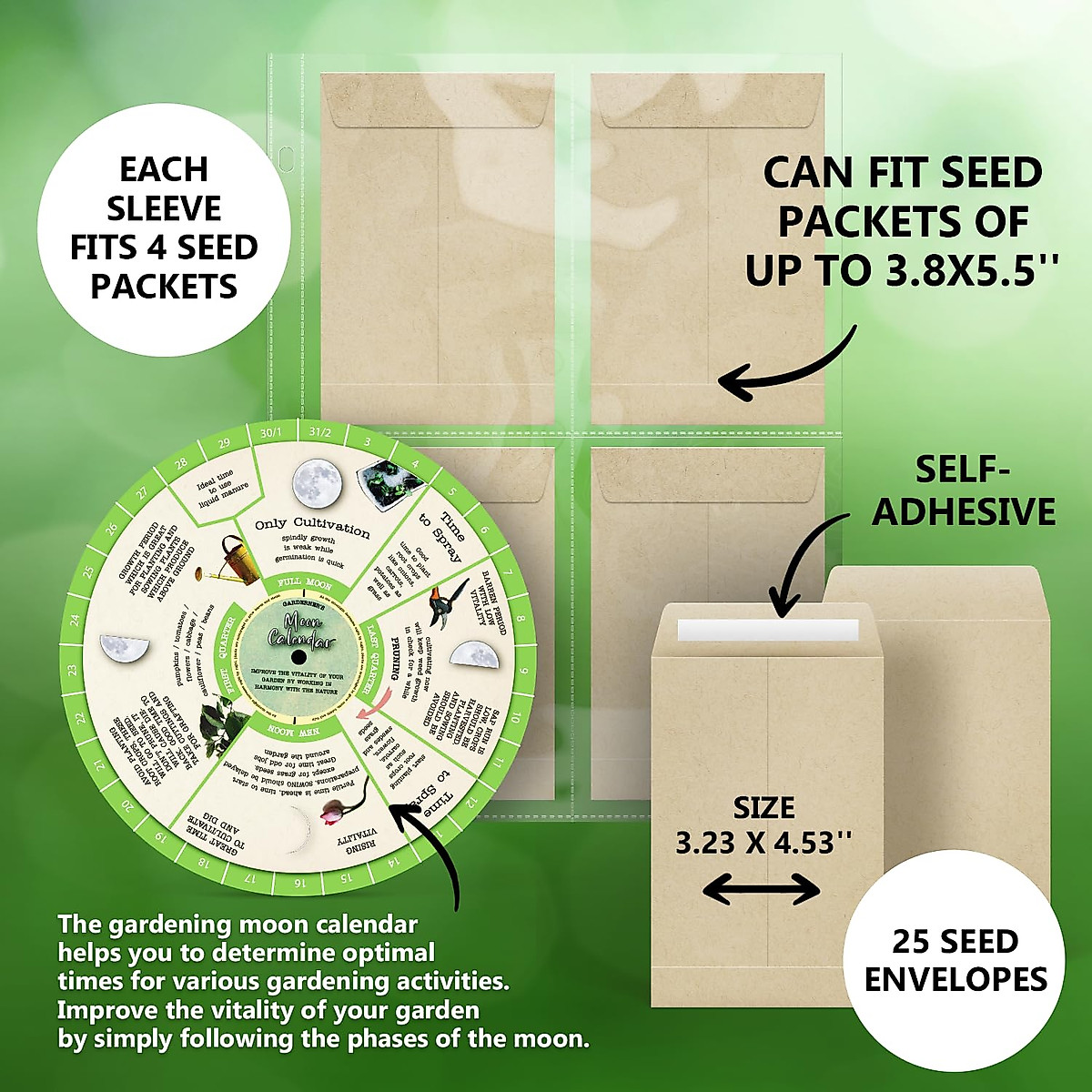 Garden Journal, 3 Ring Full Page 8.5x11" Binder. Seed Packet Organizer Kit, Perfect Planner & Almanac & Notebook for Gardeners, Ideal Gift for Farmers and Garden Enthusiasts (Gardening Binder with Calendar)